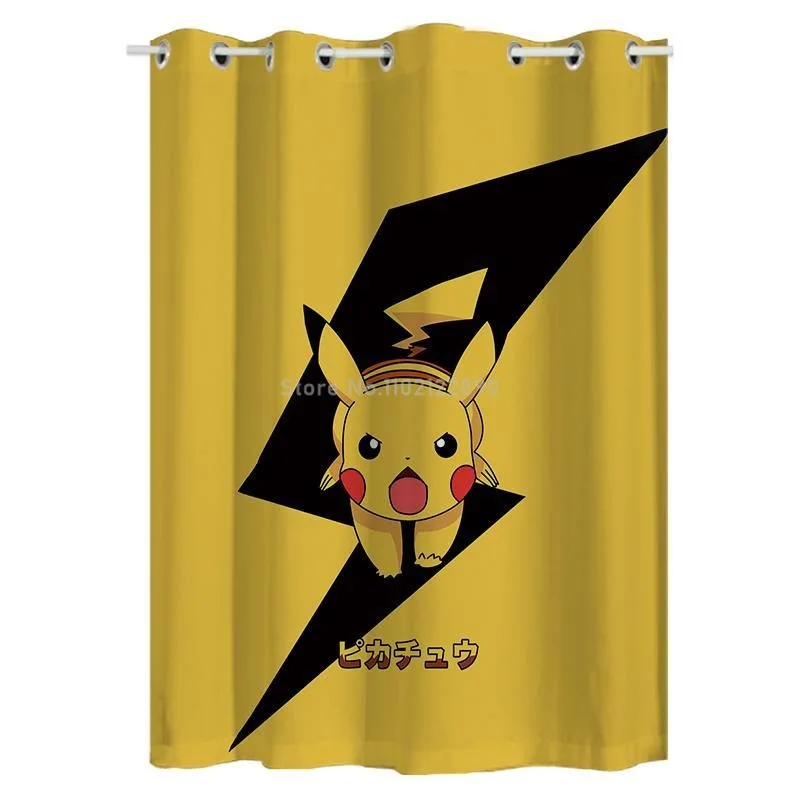 Japanese Pikachu Pokeman Animie 1 Piece Kawaii Blackout Curtains Window ...