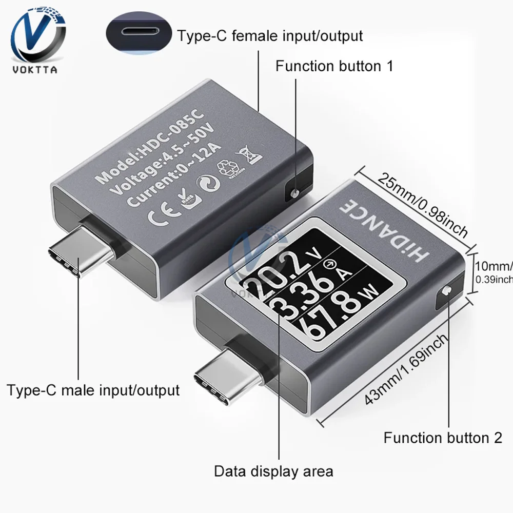 New-USB-Tester-Voltmeter-Ammeter-Multi-function-Type-C-Fast-Charging ...