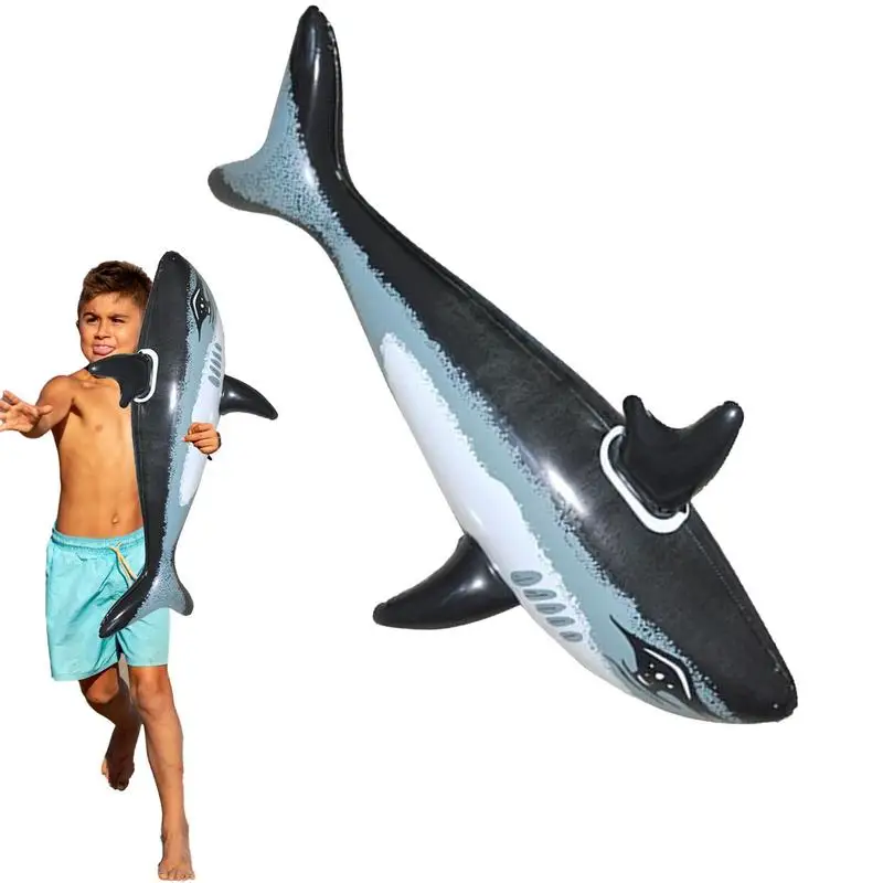 Inflatable-Shark-Float-Floating-Shark-Swimming-Pool-Toys-Decorations ...
