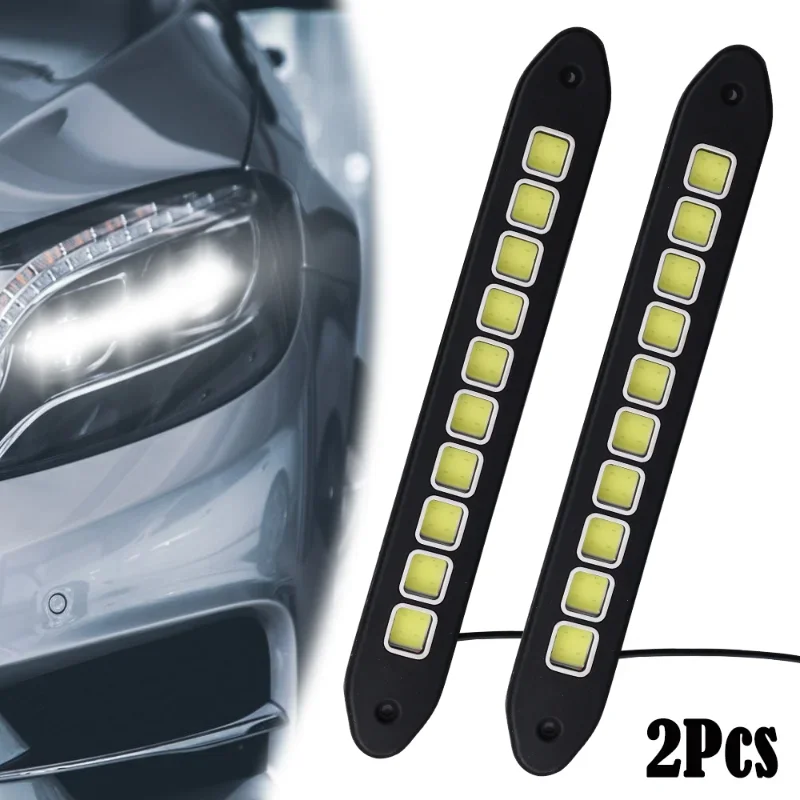 Car-COB-Daytime-Running-Lights-Waterproof-Fog-Lamp-Flexible-DLR ...