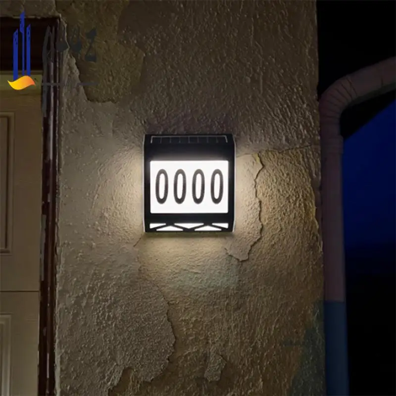 A44Z-Waterproof Street Sign Solar Digital House Light Number Wall Light ...