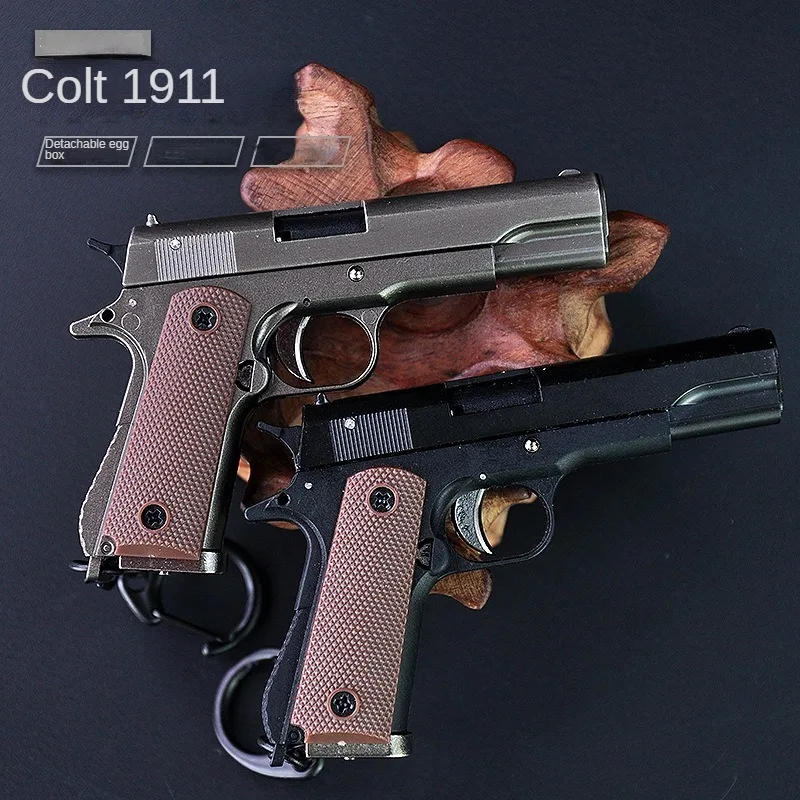 1-3-Alloy-Mini-M1911-Pistol-Fake-Gun-Keychain-Bag-Pendant-Detachable ...