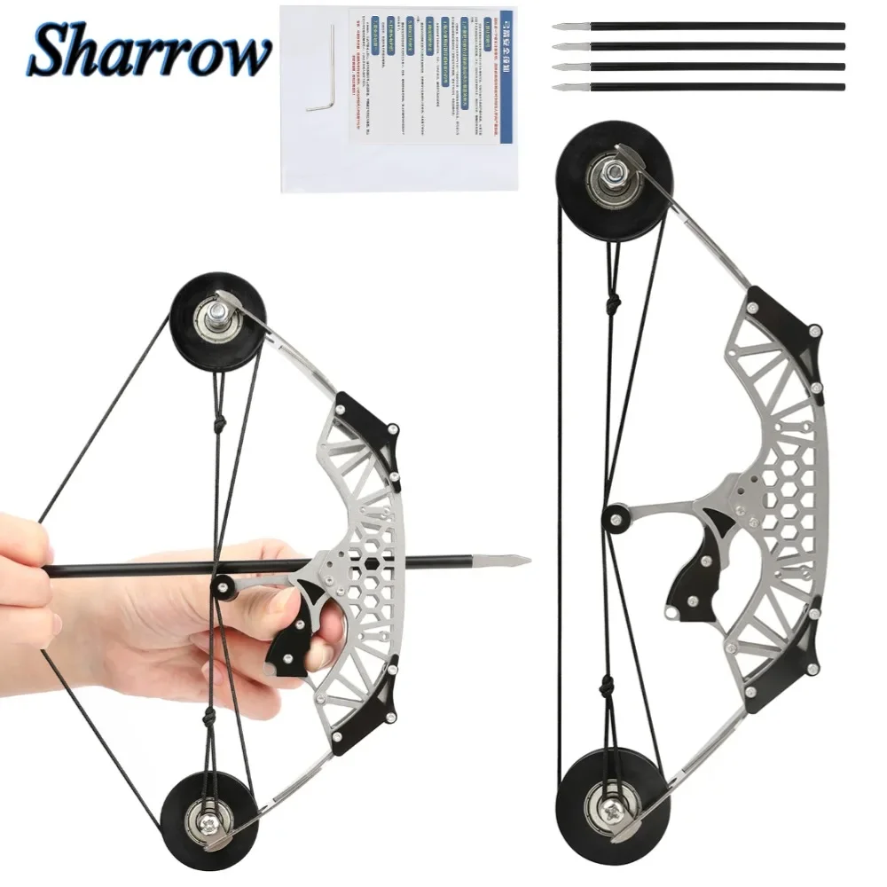 8Inch-Archery-Mini-Compound-Bow-and-Arrow-Set-Stainless-Steel-Range30 ...
