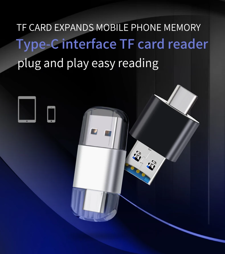 Lecteur de carte TF USB 2.0 - RNCYN - Adaptateur Type C - Métal ...