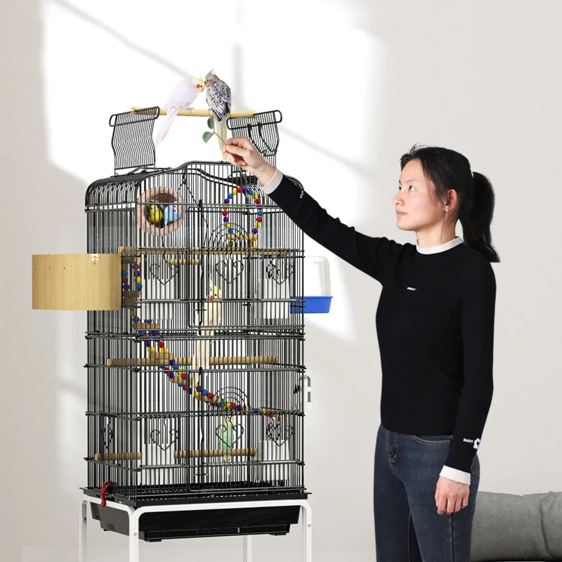 Hamster-Bird-Cage-Vintage-Hanging-Aviary-Stainless-Steel-Bird-Pet-Cage ...