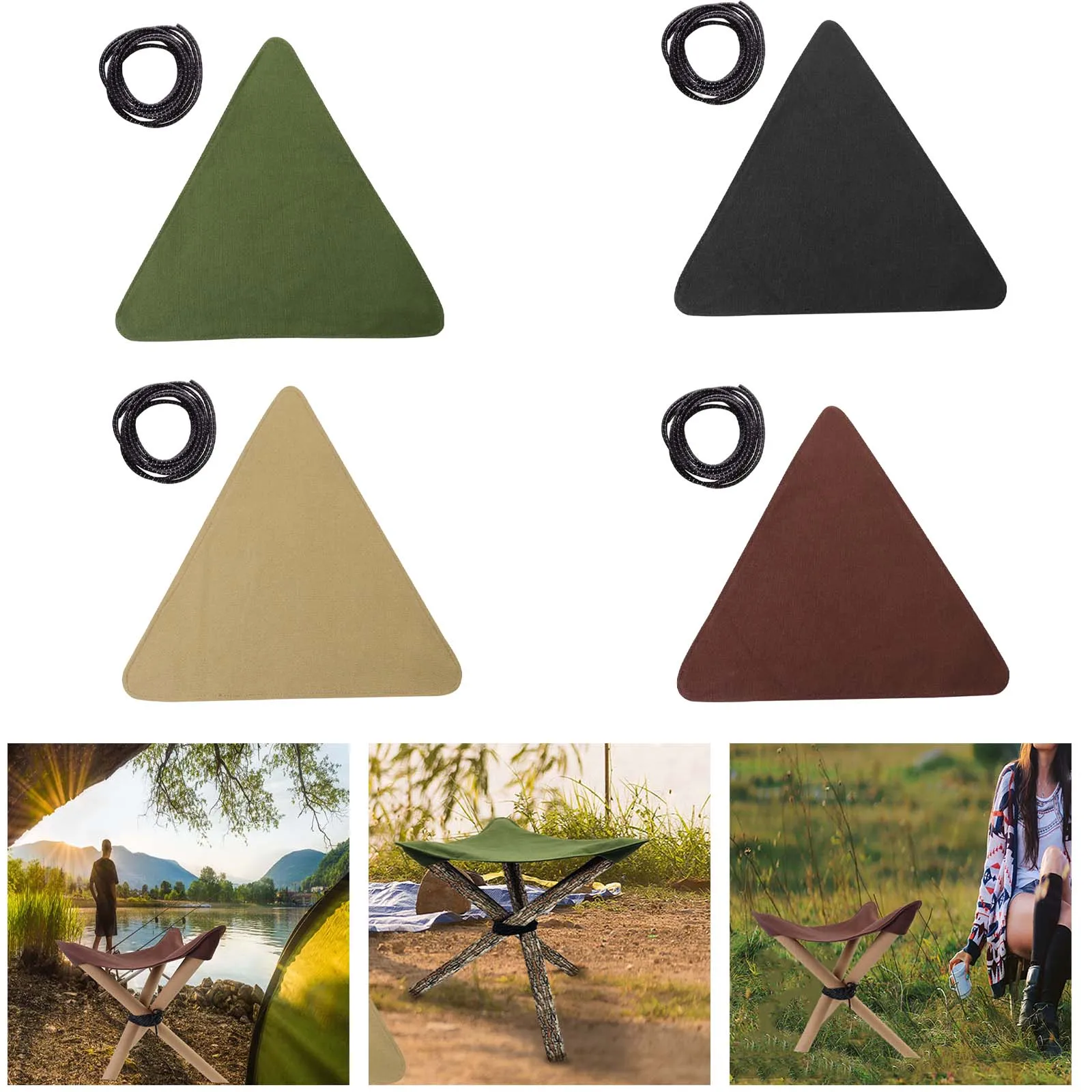 Outdoor-Camping-Tent-Travel-Waterproof-Canvas-Triangle-Stool-Fishing ...