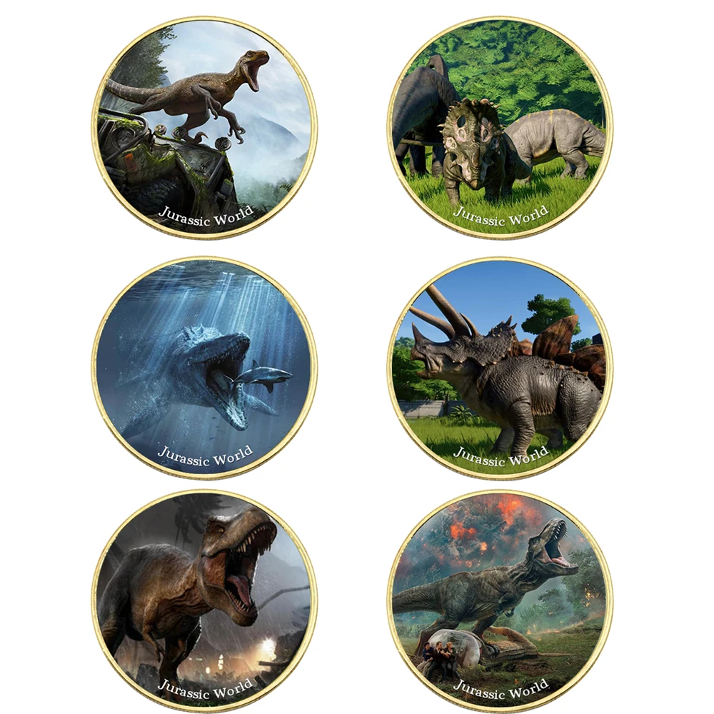 Mundo Jurásico 1 onza monedas de Metal raro Animal extinto dinosaurio ...