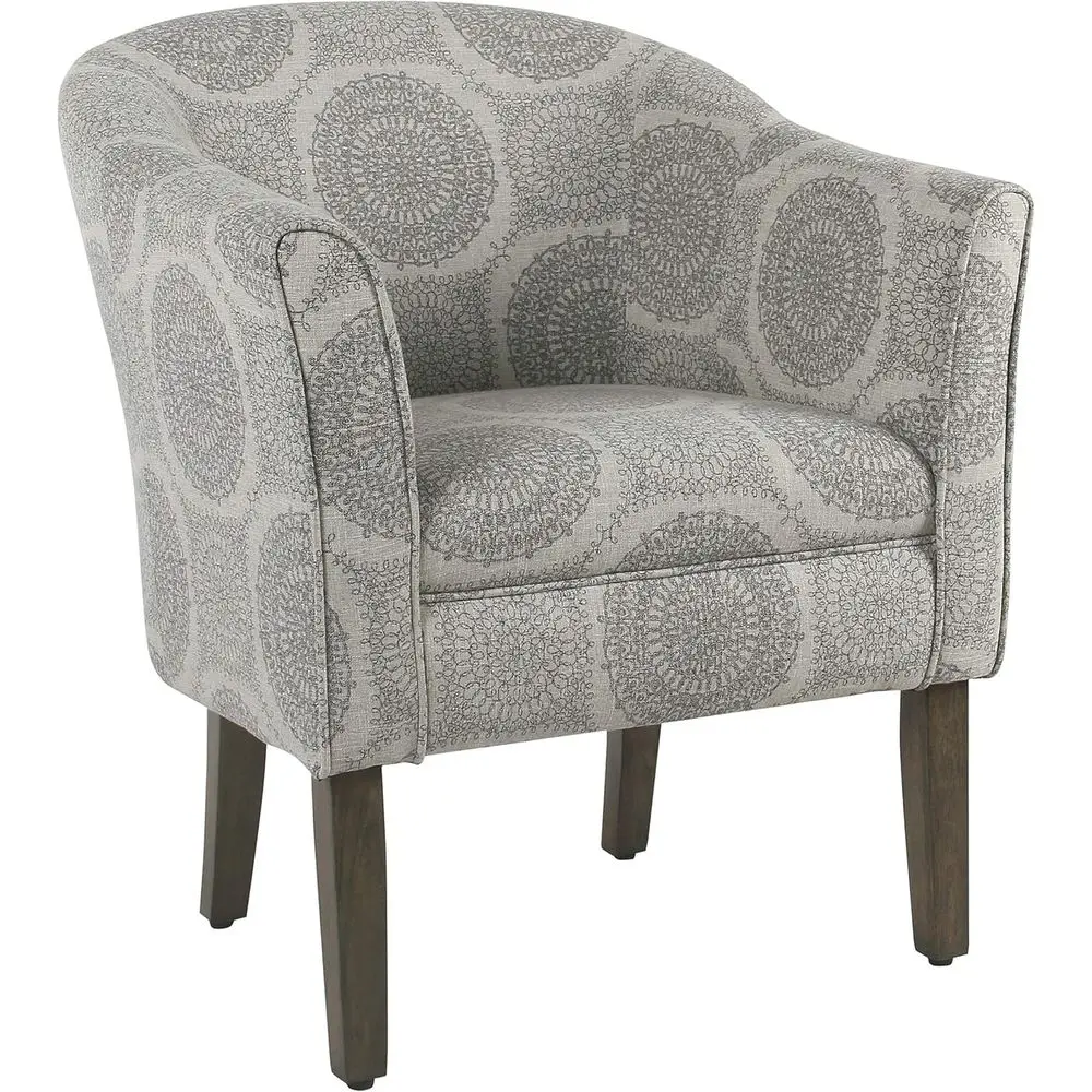 Cylindrical Grey Accent Chair with Medallion Pattern - AliExpress 1503