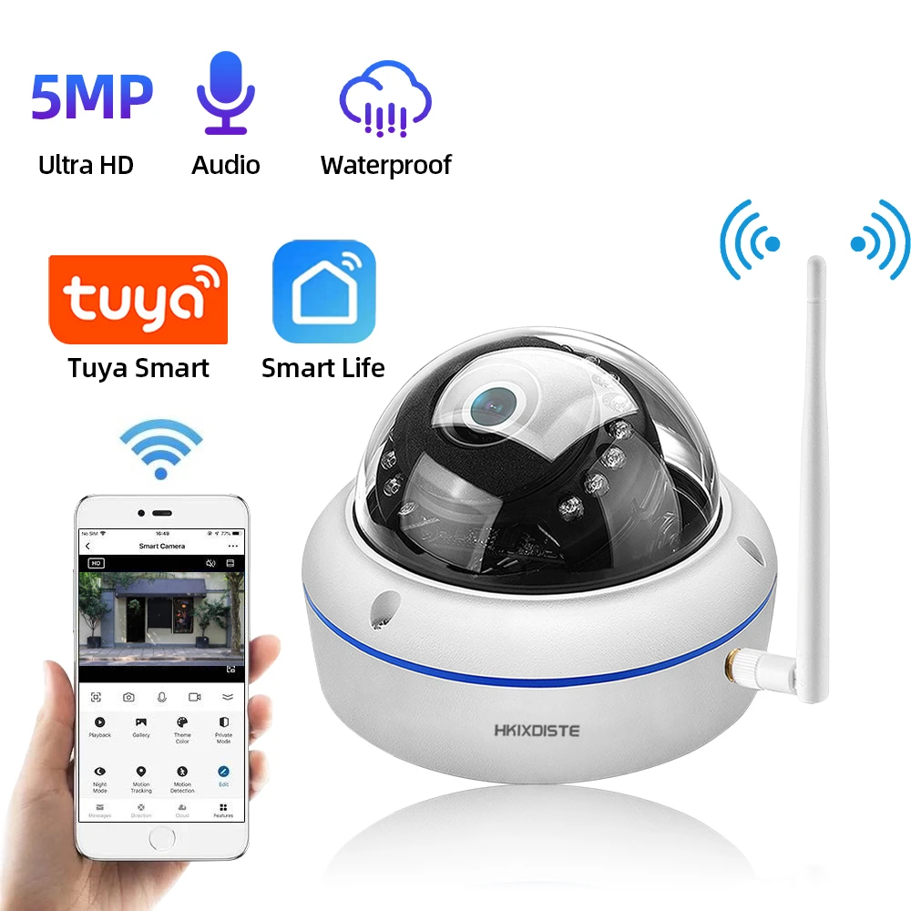 Outdoor Ip66 Tuya Smart Home Ip Camera Wifi Sd Card Audio Record ...