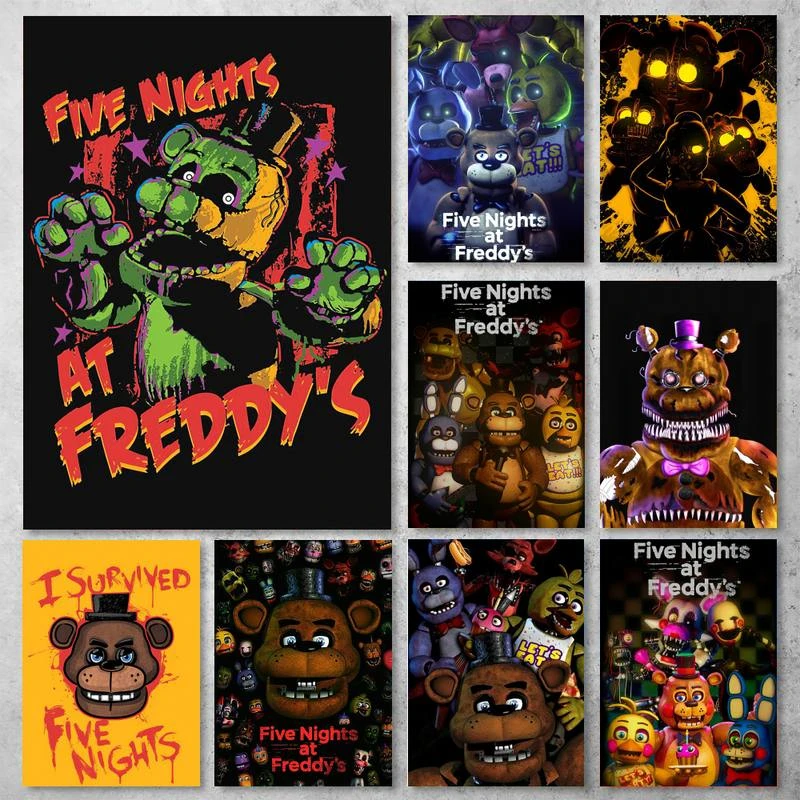 Póster divertido de juego FNAF, impresiones de póster, imágenes de ...