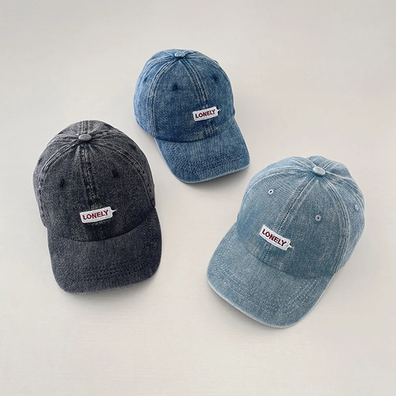 Spring-Summer-Baseball-Cap-Children-Baby-Hat-For-Boy-Girl-Washed-Denim ...