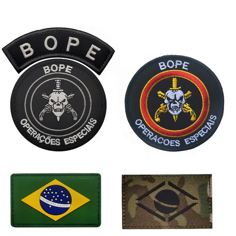 BOPE Brazil Patch Tactical Armband Embroidery Fabric Applique PVC ...