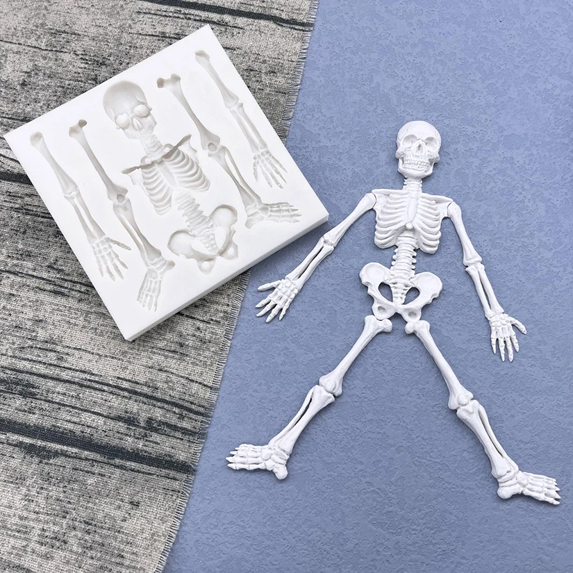 Skeleton Halloween Silicone Sugarcraft Chocolate Cupcake Baking Mold ...
