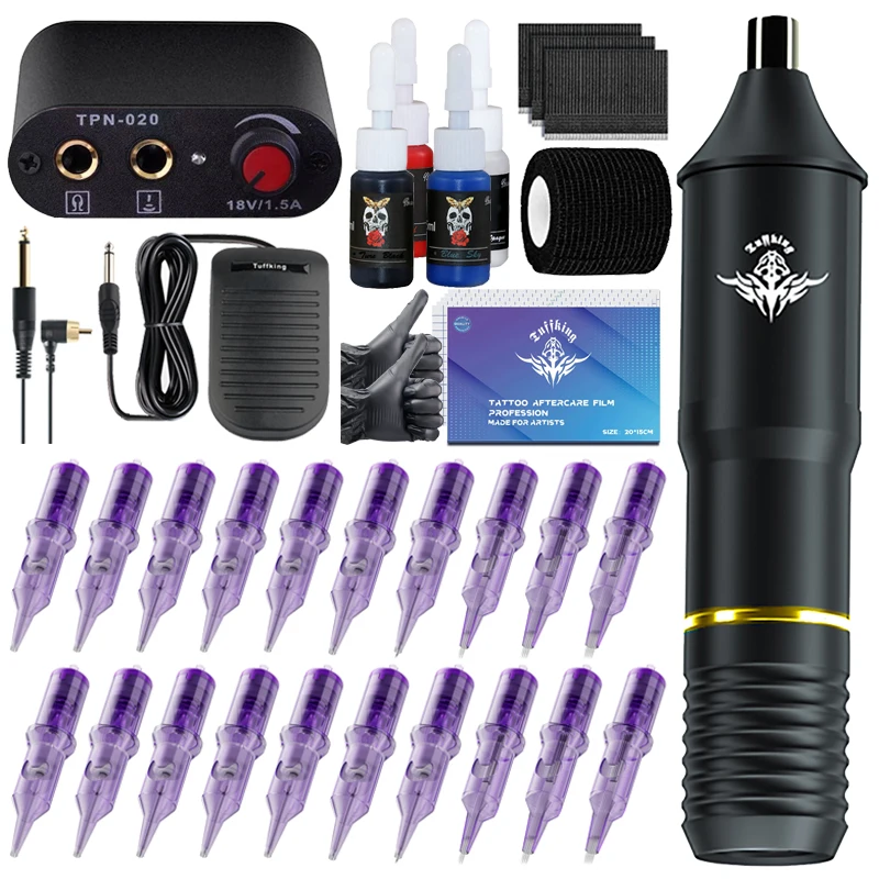 Professional-Tattoo-Machine-Kit-Rotary-Tattoo-Pen-Machine-Set-With ...