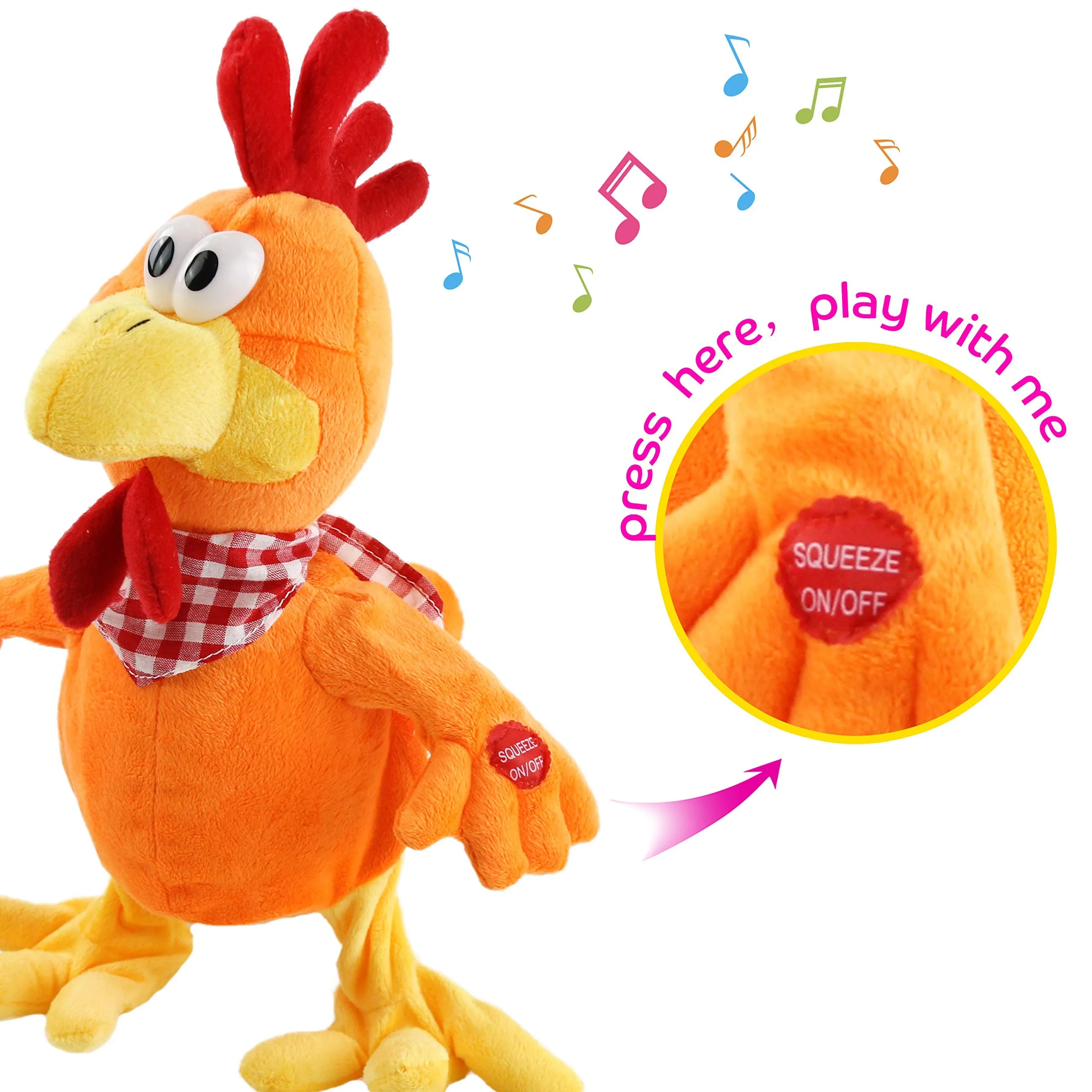 Shaking-Swinging-Yellow-Chicken-Stuffed-Animals-Doll-Sing-Musical-Toy ...