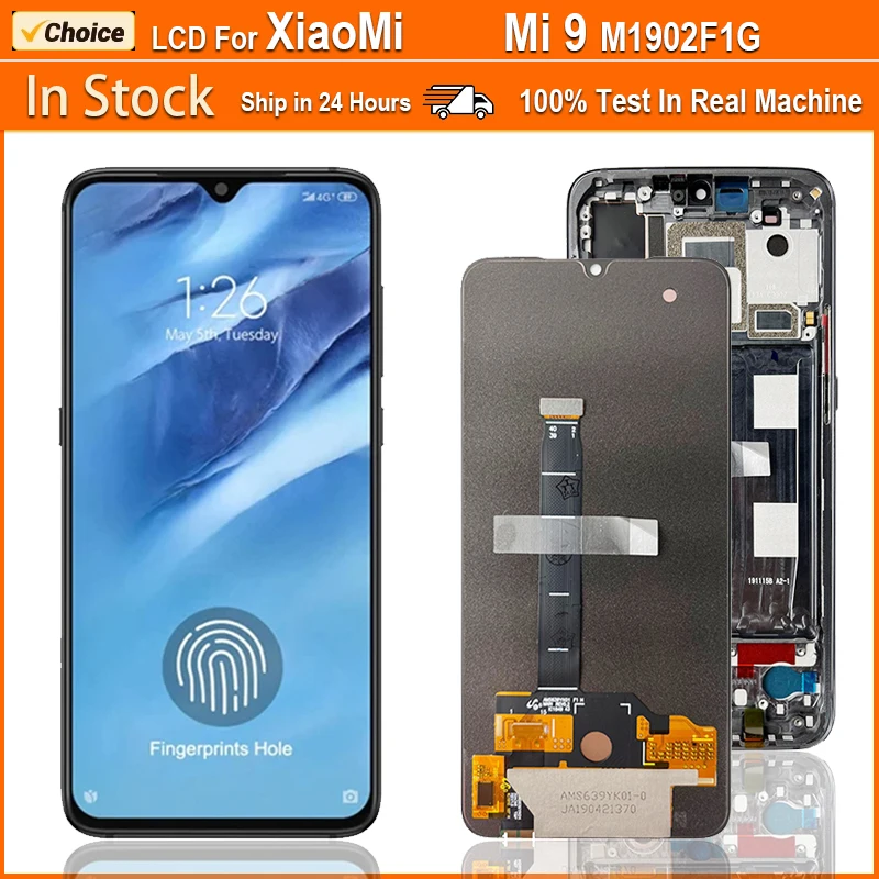 Super-AMOLED-Display-para-Xiaomi-Mi-9-Montagem-Digitador-LCD-Touch-Screen-M1902F1G-Pe-as ...