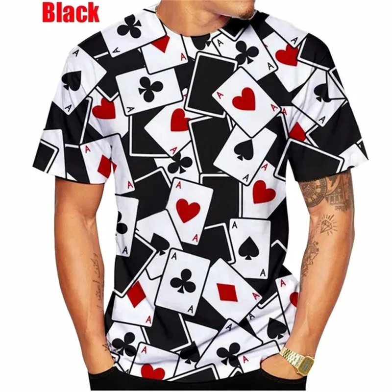 2024 New Fashion Poker 3D Printed T-shirt Summer Casual Men'swomen's ...