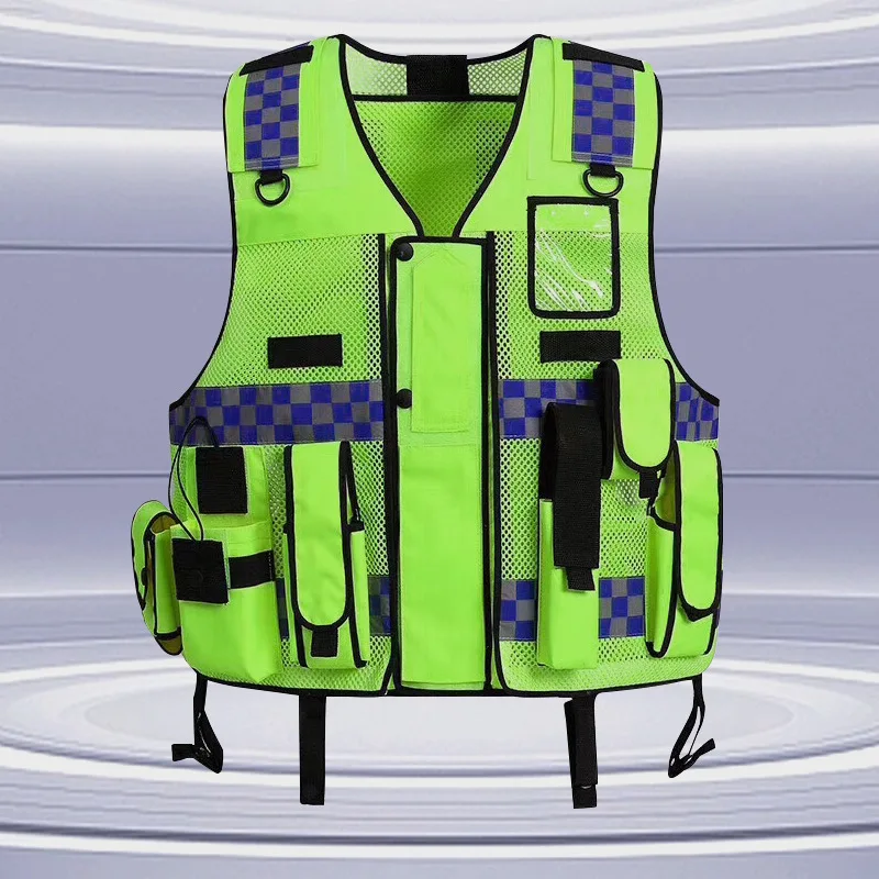Multi-Pocket-High-Visibility-Reflective-Police-Safety-Vest-High-Quality ...