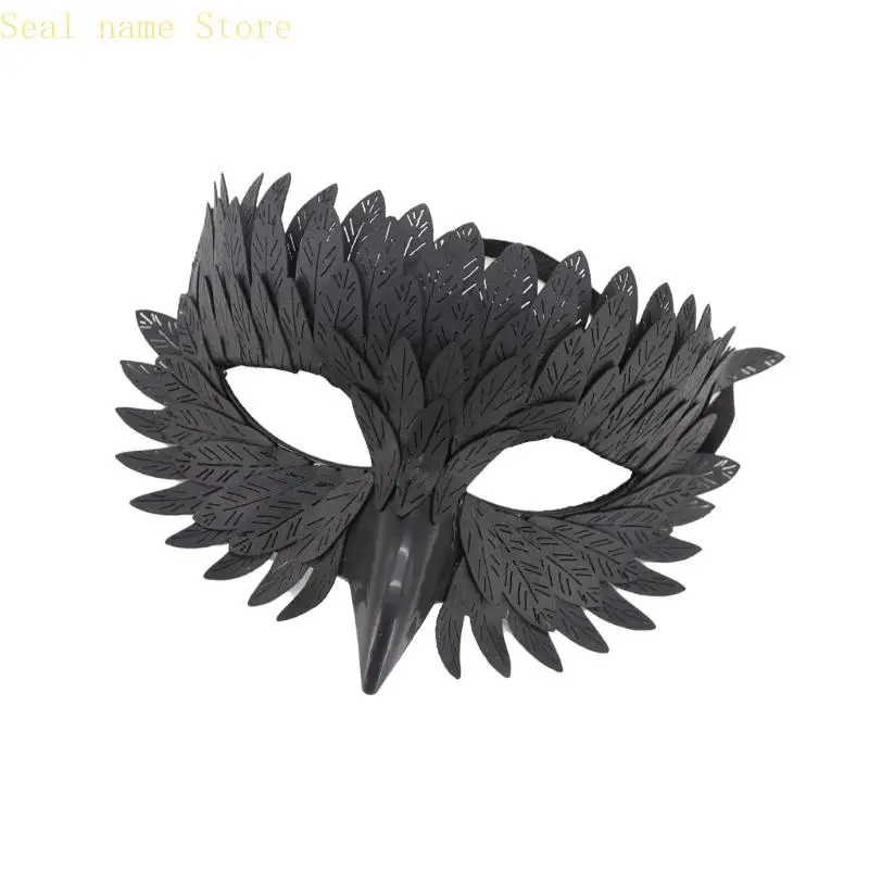 R7UD Owl Half Face Mask Halloween Costume Mask Masquerades Mask Bird ...