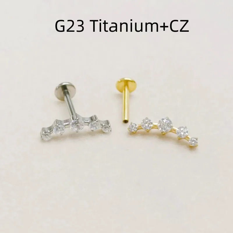 Lot10pcs-Body-Jewelry-16G-CZ-G23-Titanium-Lip-Labret-Bar-Ear-Couch ...