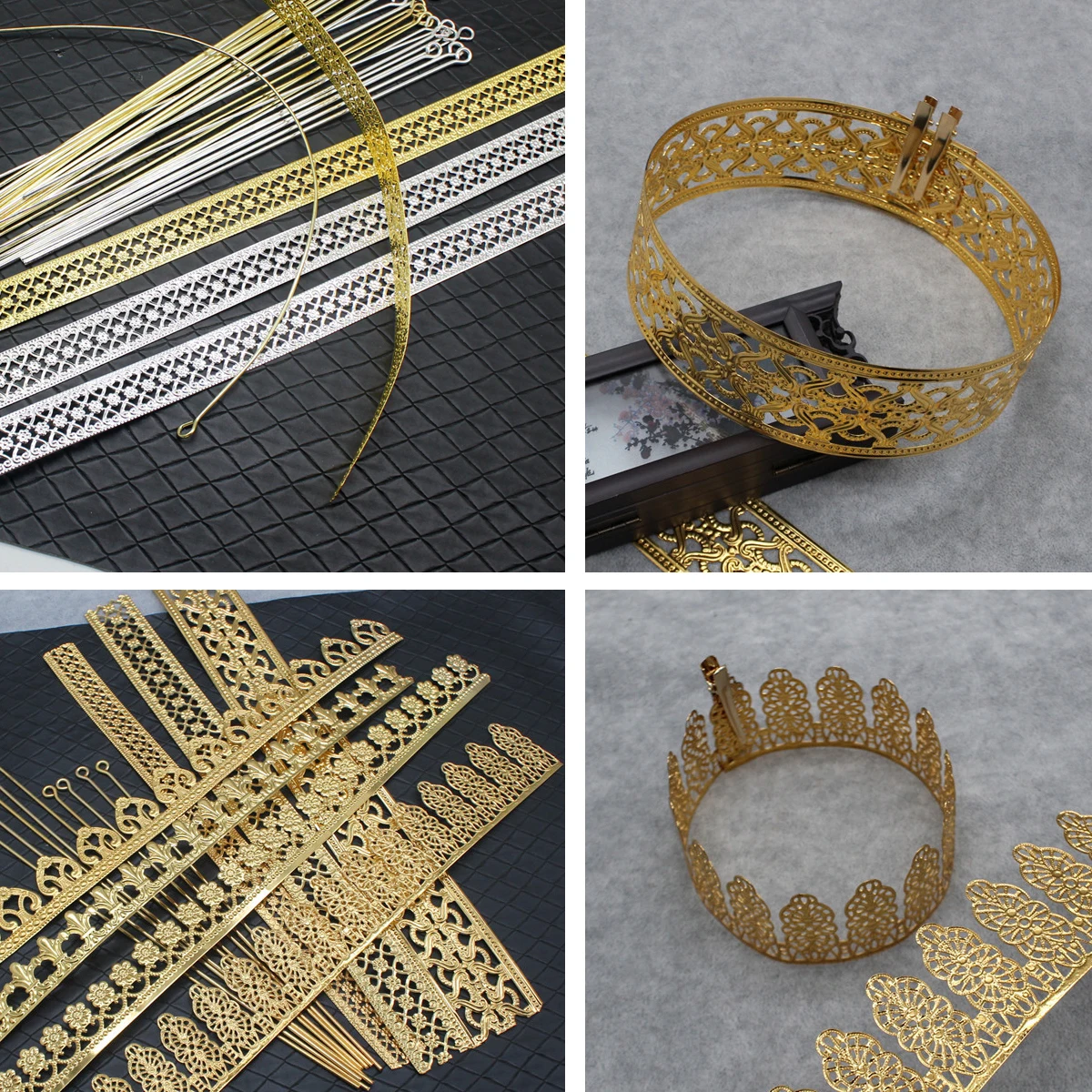 King Witch Bridal Hair Accessories | Gold Silver Hollow Queen Crown ...