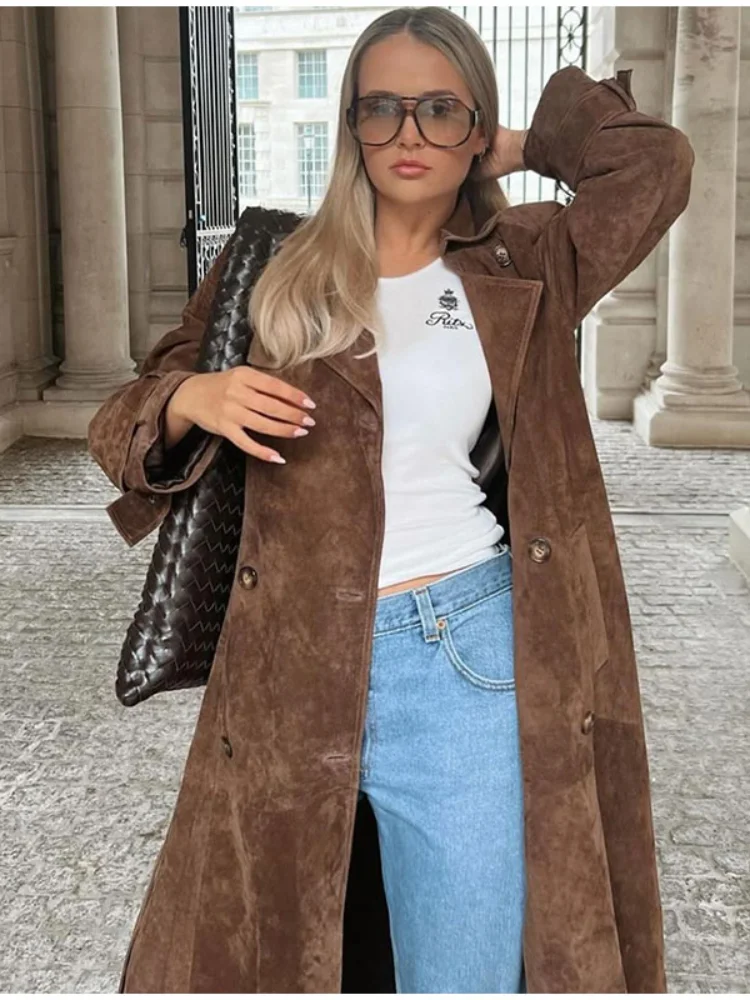 Fashion-Brown-Women-Imitation-Deer-Fur-Coat-Chic-Lapel-Long-Sleeve ...