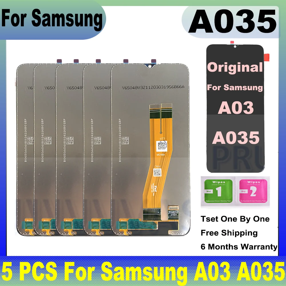 5 PCS LCD Screen Original For Samsung A03 LCD A035 LCD For Samsung A03 ...