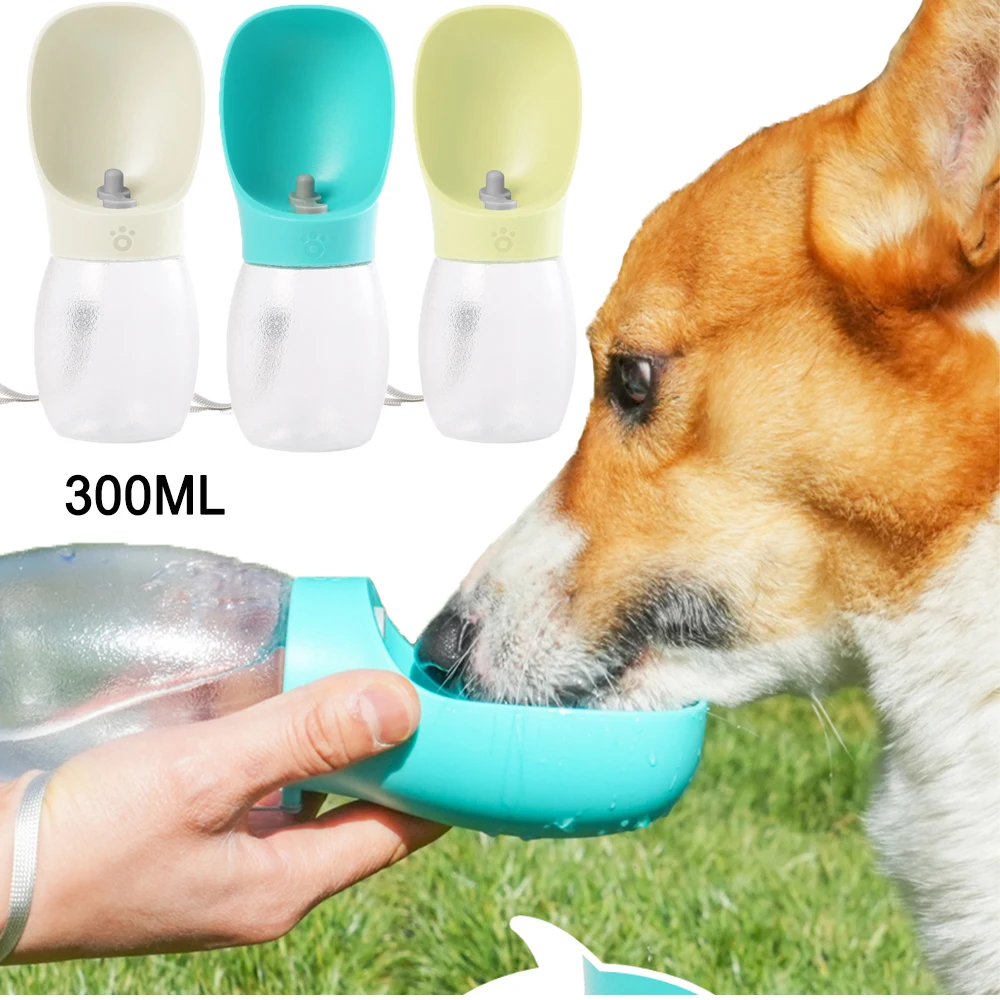 300ML Dog Water Bottle Small Pet Dog Frosted Drinking Bowl Portable ...