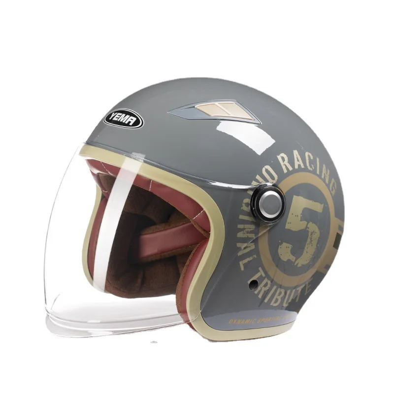 Half-Helmet-Retro-Helm-Motorcycle-Locomotive-Hat-3C-Certified-Unisex ...