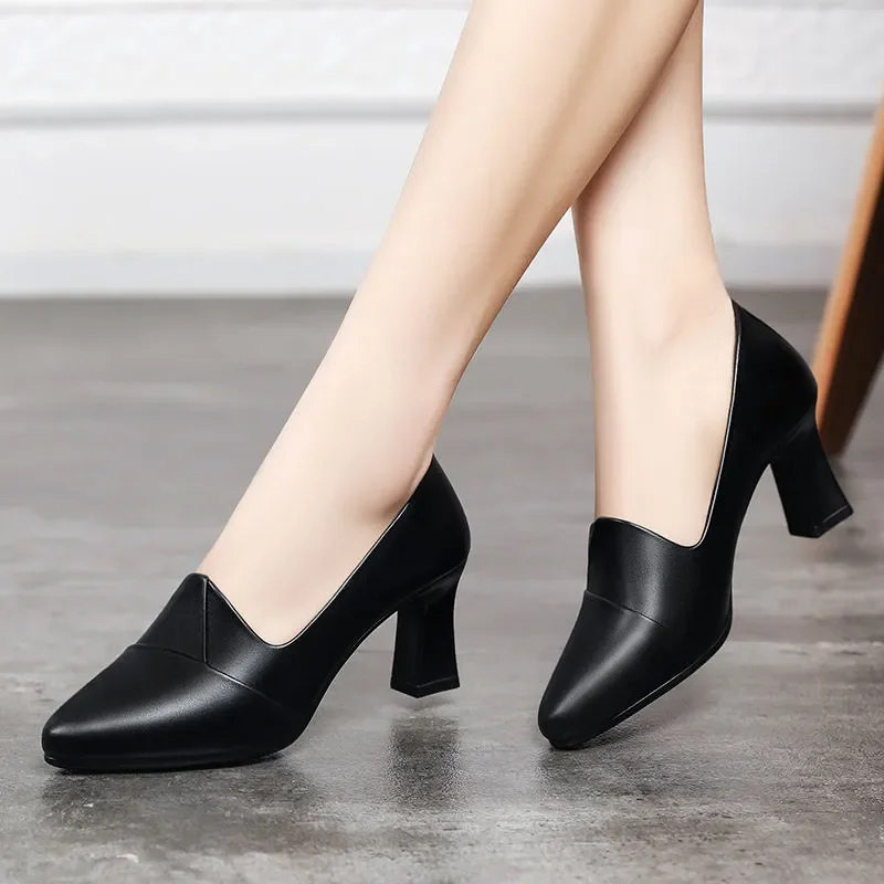 Cresfimix sapatos femininas women fashion black leather office career ...
