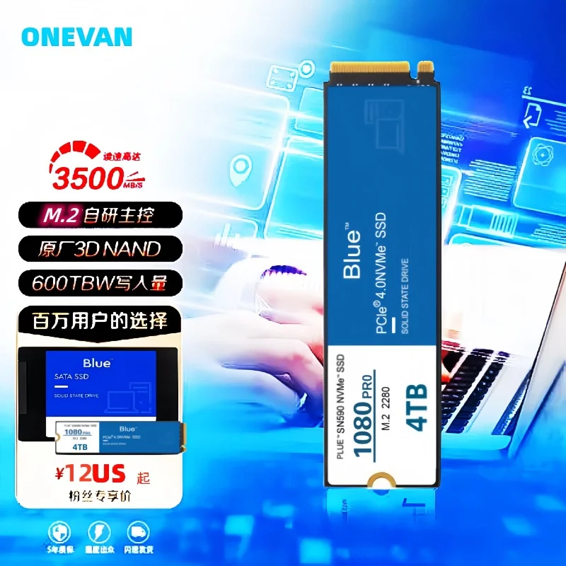 Disco duro M.2 1080 pro 4TB 2TB 1TB 2280 NVME SSD de 2,5 pulgadas TLC ...