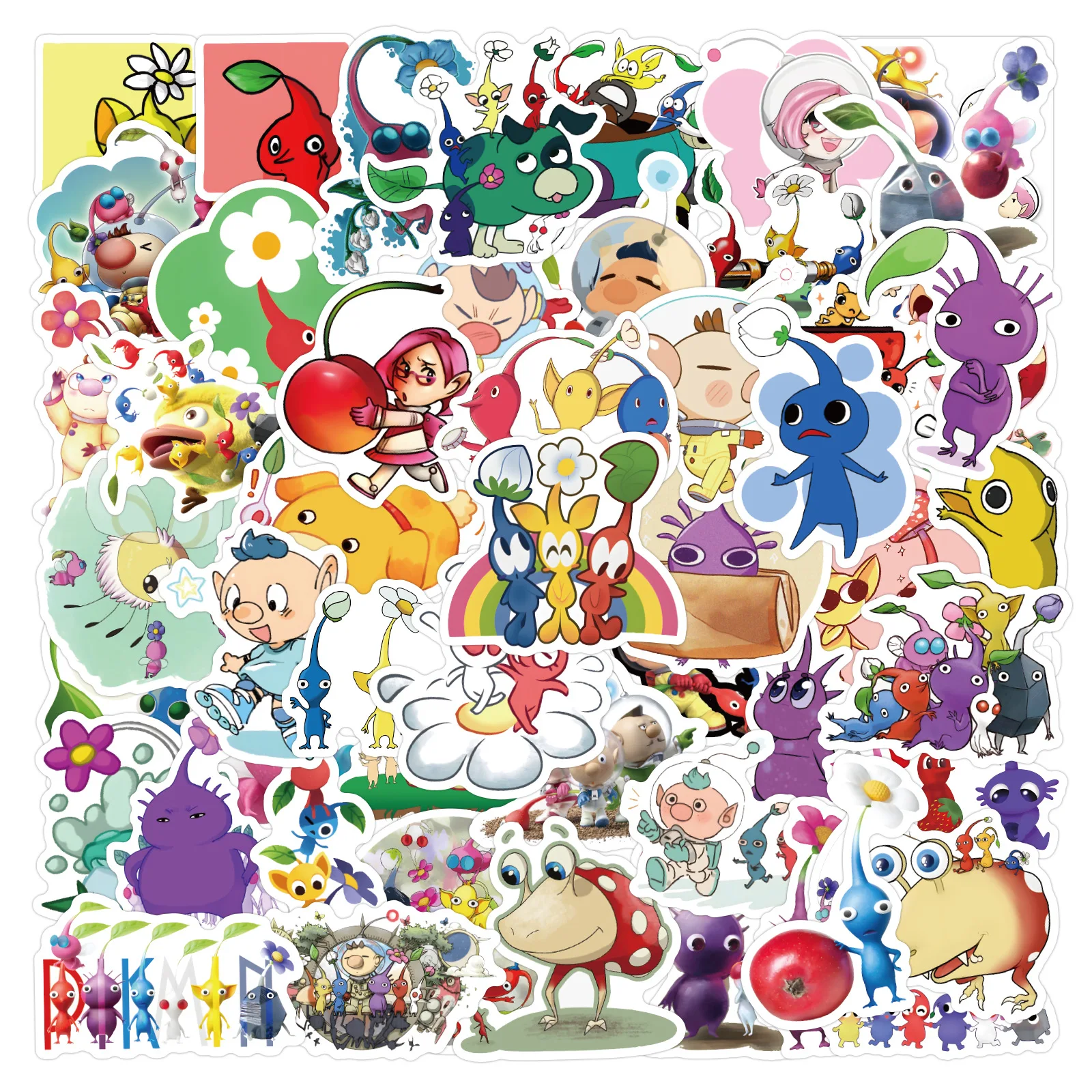 50Pcs-Set-Pikmin-Stickers-Kawaii-Decals-Classic-Toy-DIY-Phone-Luggage ...