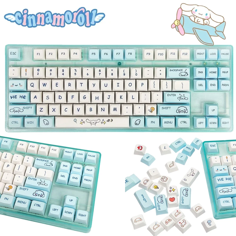 131-Key-Cinnamoroll-PBT-Keycaps-Suit-Cute-Mechanical-Keyboard-Keycaps ...
