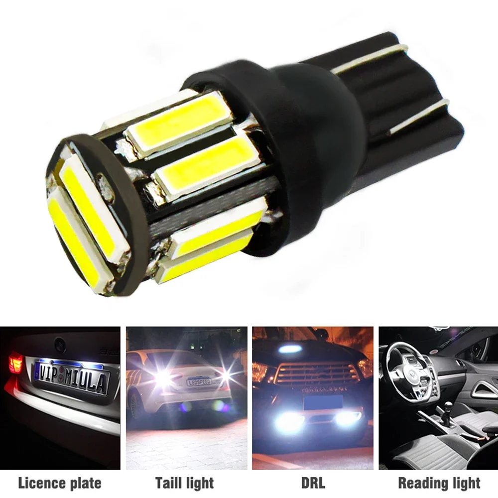 T10-W5W-10Led-7020-Car-Auto-LED-Wedge-Turn-Signal-Reverse-Dome-Led ...