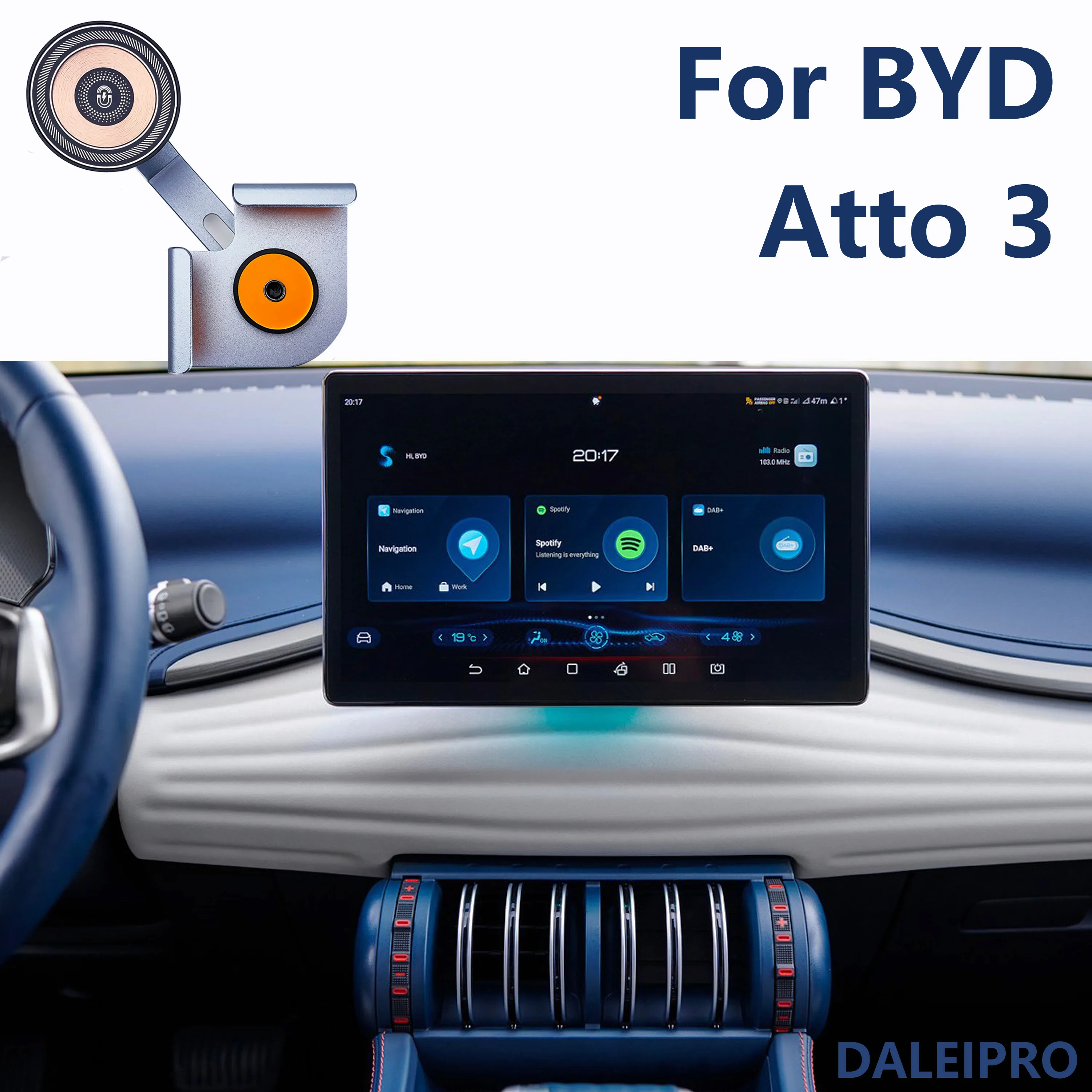 For-BYD-Atto-3-Car-Phone-Holder-Display-Screen-Fixed-Magnetic-Suction ...