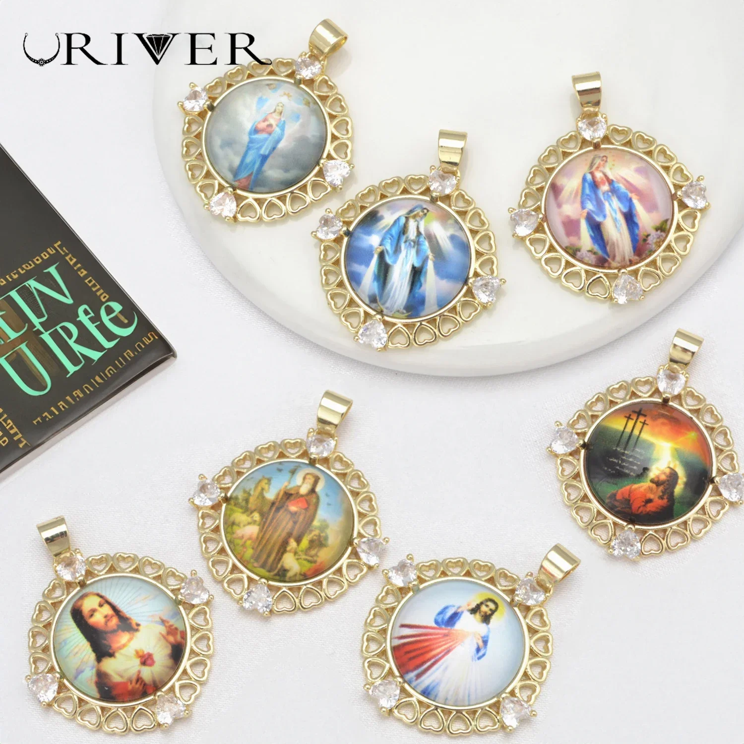 LJRIVER 1 Pcs Religious Pendant for accessories Making Faith Character ...