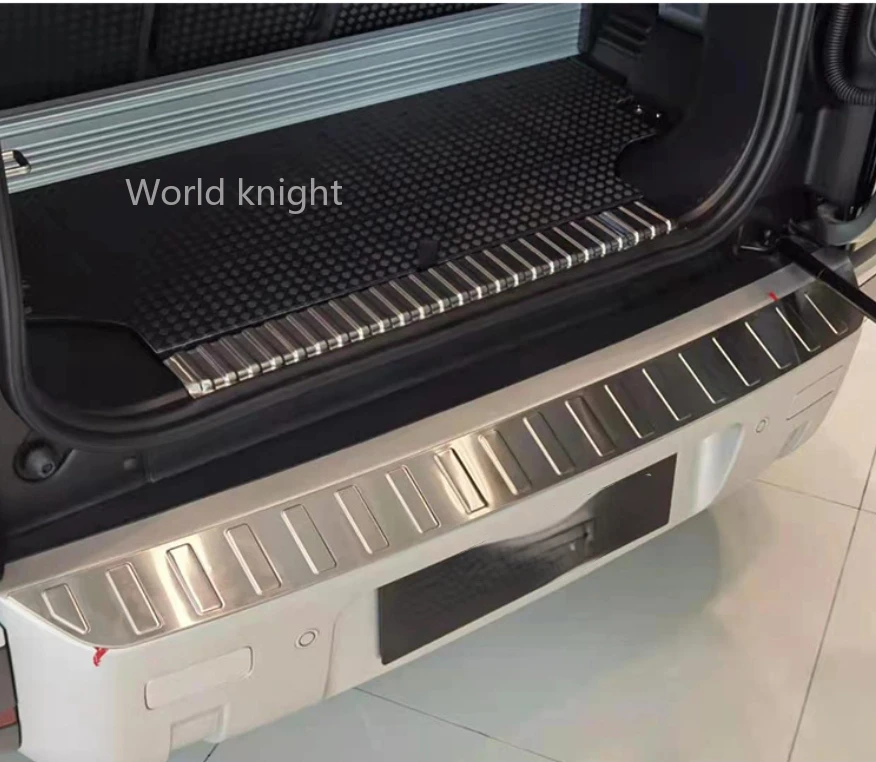 stainless-steel-External-Rear-Bumper-Protector-Trunk-guard-Tread-Plate ...