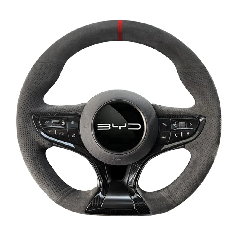 Hand-Sewing-Non-Slip-Suede-Genuine-Leather-Braid-Car-Steering-Wheel ...