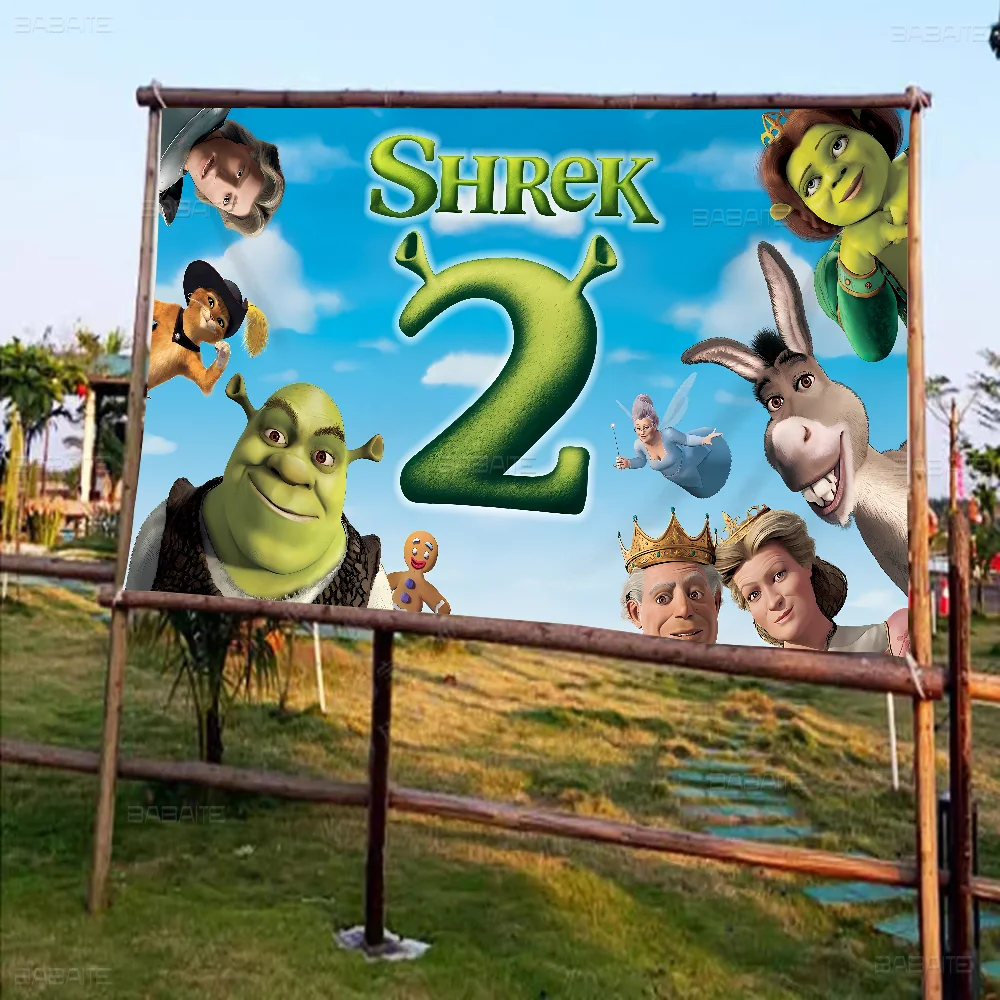 Cartoon Funny S-Shrek Colorful Flag Wall Hanging Bohemian Wall Banner ...