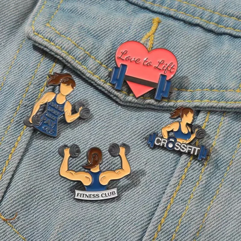 Fitness-Sport-Enamel-Pins-Gym-Brooch-for-Woman-Brooches-Metal-Badge ...