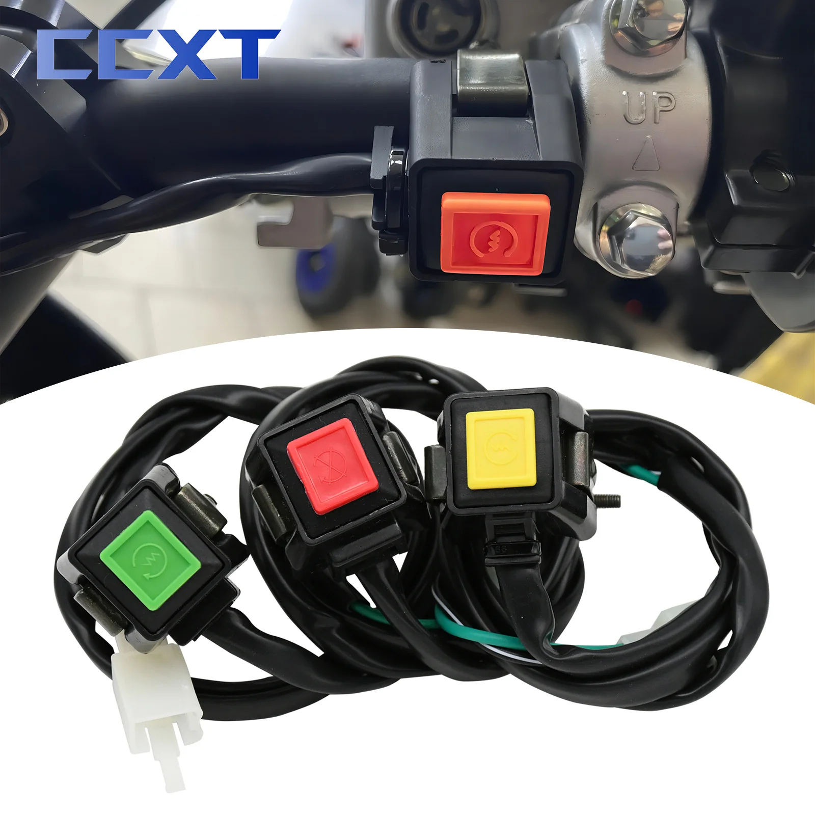 22mm-ATV-Motorcycle-Start-Horn-Kill-Stop-Switch-Button-Control-Handle ...