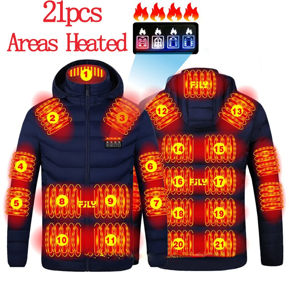 21 Areas Men's Heating Vest Self Heating Jackets Electric Heating ...