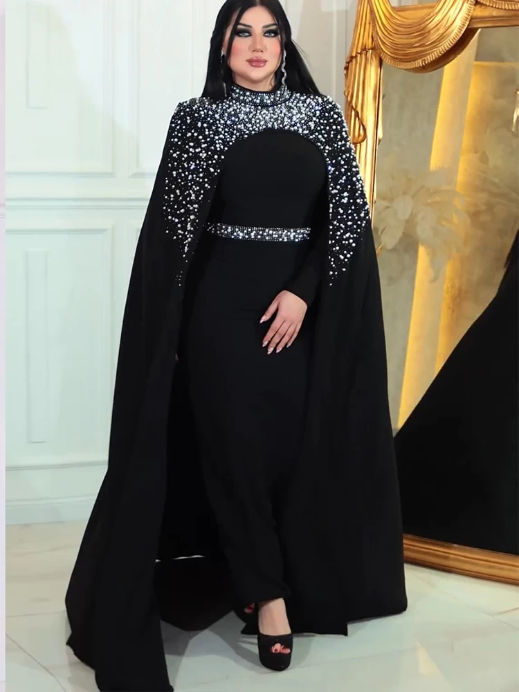 Eid-Arab-Women-Eid-Muslim-Two-Pieces-Set-Beading-Dress-with-Cloak-Abaya ...