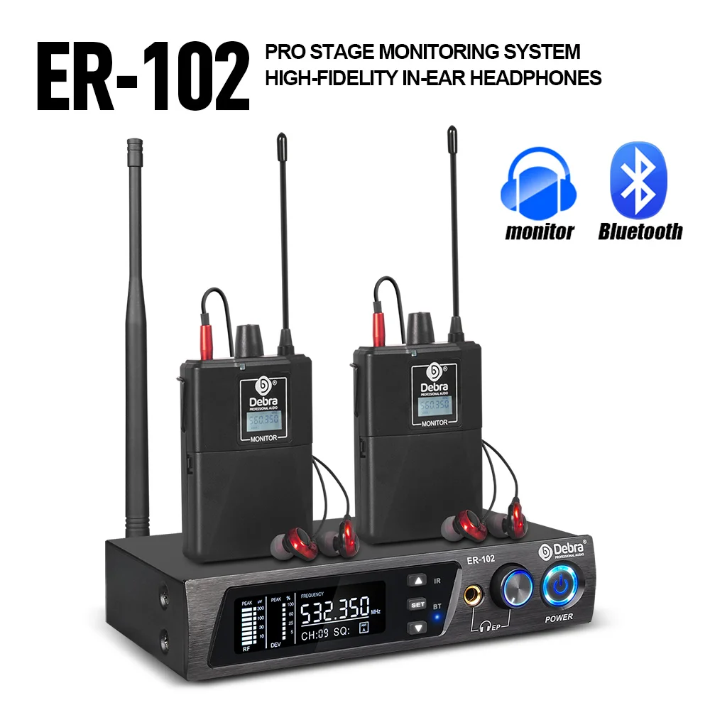 Debra ER-102 Singal Channel UHF In Ear Monitor Wireless System With ...
