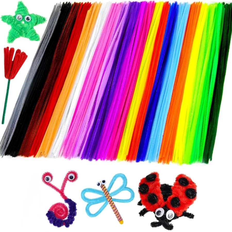 100pcs Pipe Cleaners, Pipe Cleaners for Crafts, Craft Supplies ...