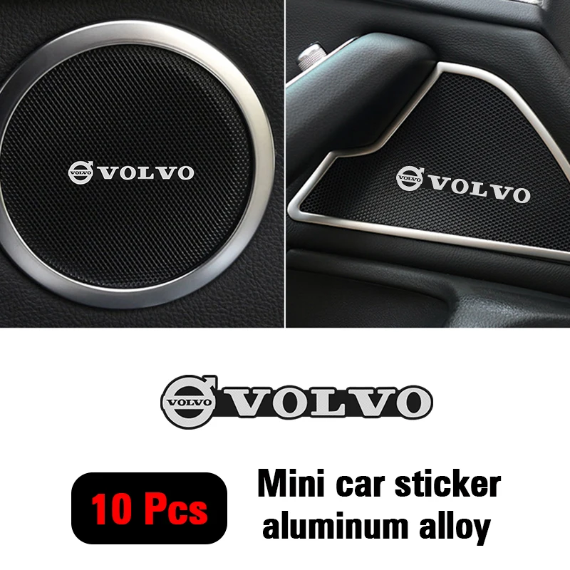 10pcs Mini Aluminum Alloy Car Stickers Auto Decoration Decal For Volvo ...