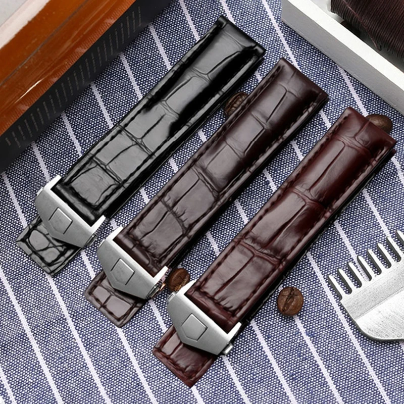 Bracelet-Crocodile-skin-watch-strap-19mm-20mm-22m-watchband-Gift-box ...