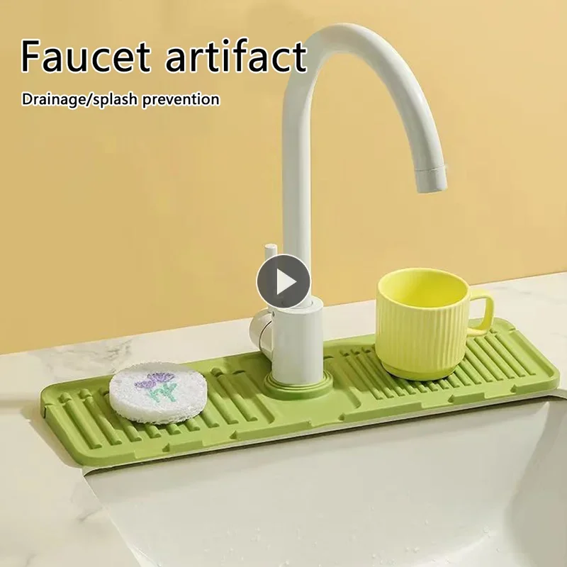 Household-Portable-Kitchen-Faucet-Foldable-Silicone-Faucet-Drain-Mat ...