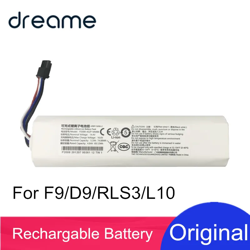 Original Battery for Dreame Robot Vacuum Mop Cleaner D9 F9 L10 L10 Pro ...