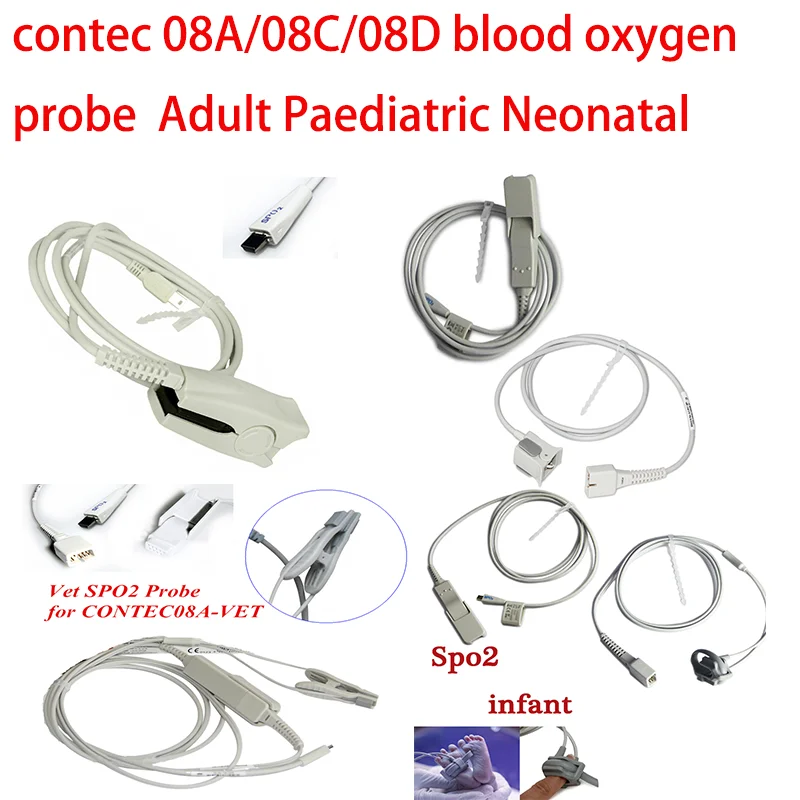 Adult Paediatric Neonatal Veterinary 10 Pin Usb Spo2 Probe Blood Oxygen ...